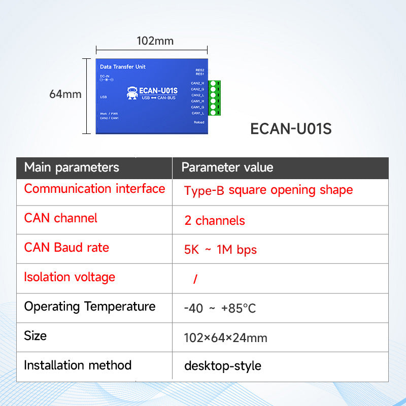 EBYTE ECAN-U01S 8-28v DC can bus interface usb to can ethernet – IOT Module Shop Manufacturer ...