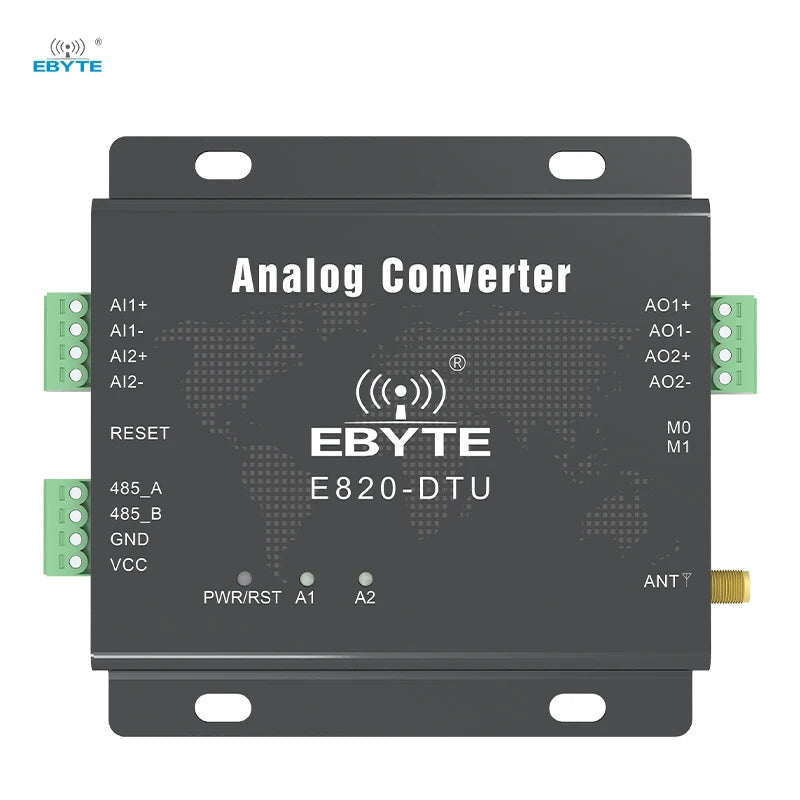 E820-DTU(2I2-433L)-V8 4-20 mA Wireless Transmitter to 433mhz Radio RTU Analog Data Acquisition ...