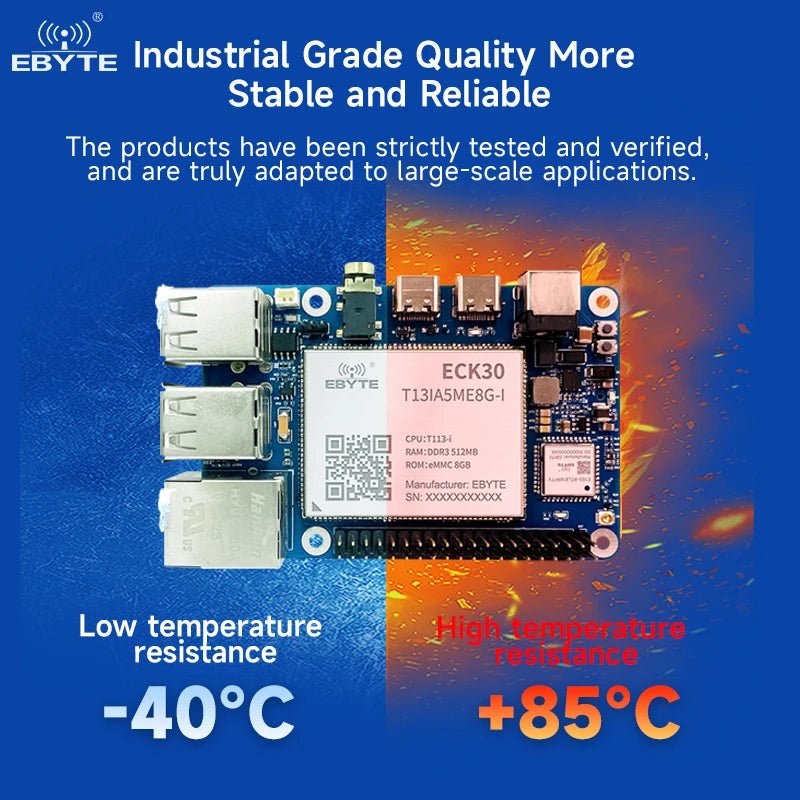 Ebyte ECB30-P4T13IA5ME8G-I 8GB 512MB Allwinner T113-i Single Board Computer Raspberry Pi ...