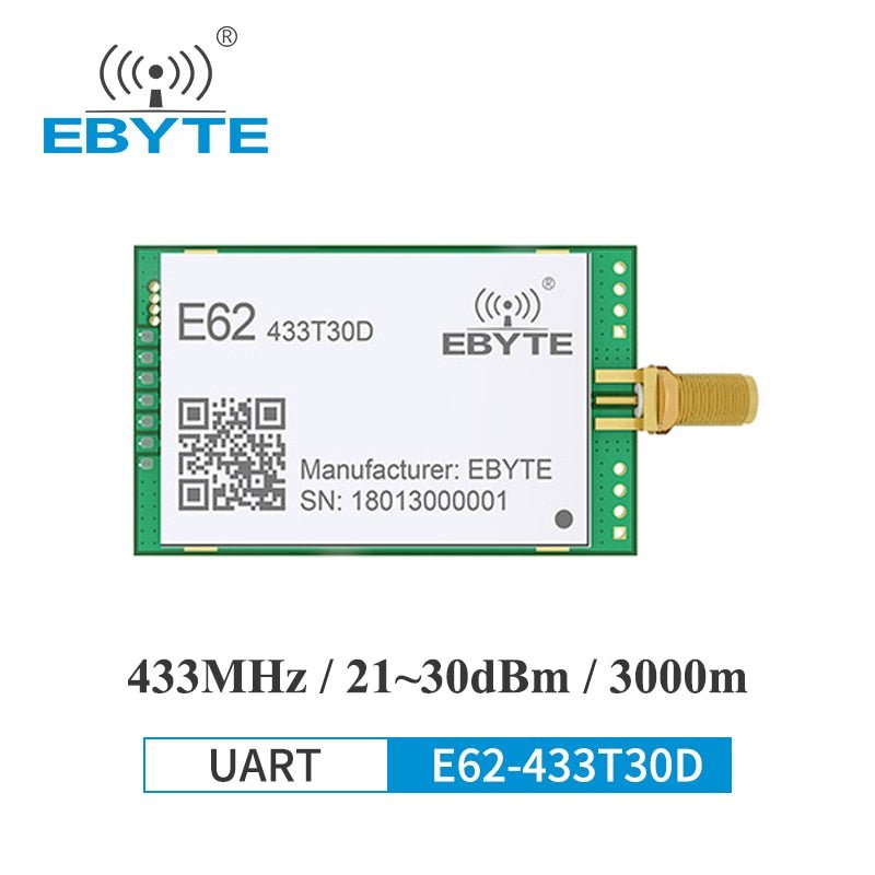 EBYTE E62-433T30D Wireless Module 433Mhz Full Duplex FHSS UART 30dBm 1W Long Distance Wireless ...