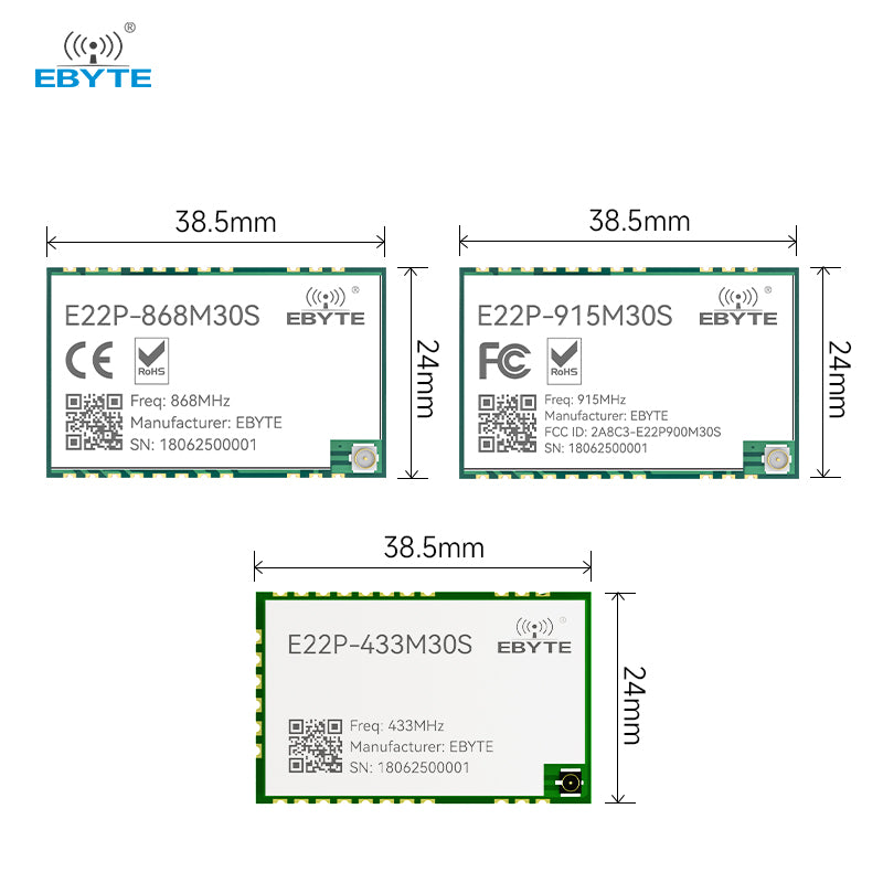 LoRa Spread Spectrum RF Wireless Module 868/915MHz 30dBm 12km SX1262 ...
