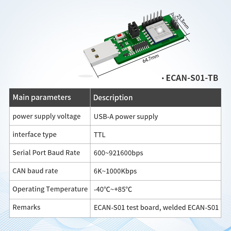ECAN-S01-TB Test Board Standard Modbus Protocol 5 Data Conversion ...