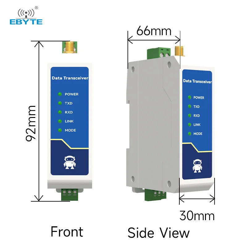 LoRaWAN Wireless Data Transmitter RS232/RS485 Rail-mounted Radio ...