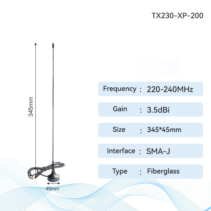 230MHz Rubber Antenna SMA-J Interface 4.0dBi TX230-BLG-85 – EBYTE