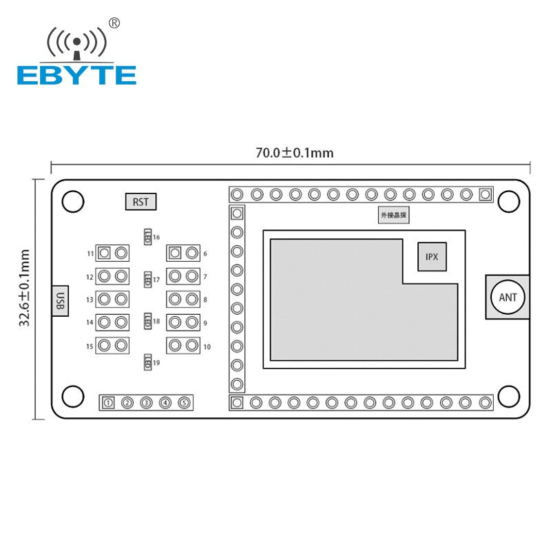 Test Board EBYTE E70-433TBL-NW01 Test kits CH340G E70-NW Series Module ...